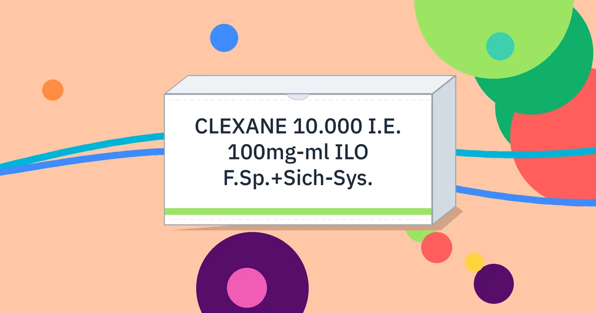 Symbolbild: Packung mit der Aufschrift CLEXANE 10.000 I.E. 100mg-ml ILO F.Sp.+Sich-Sys. (PZN 00577202) – Verfügbarkeit und Bezug in Apotheken in Frankfurt am Main