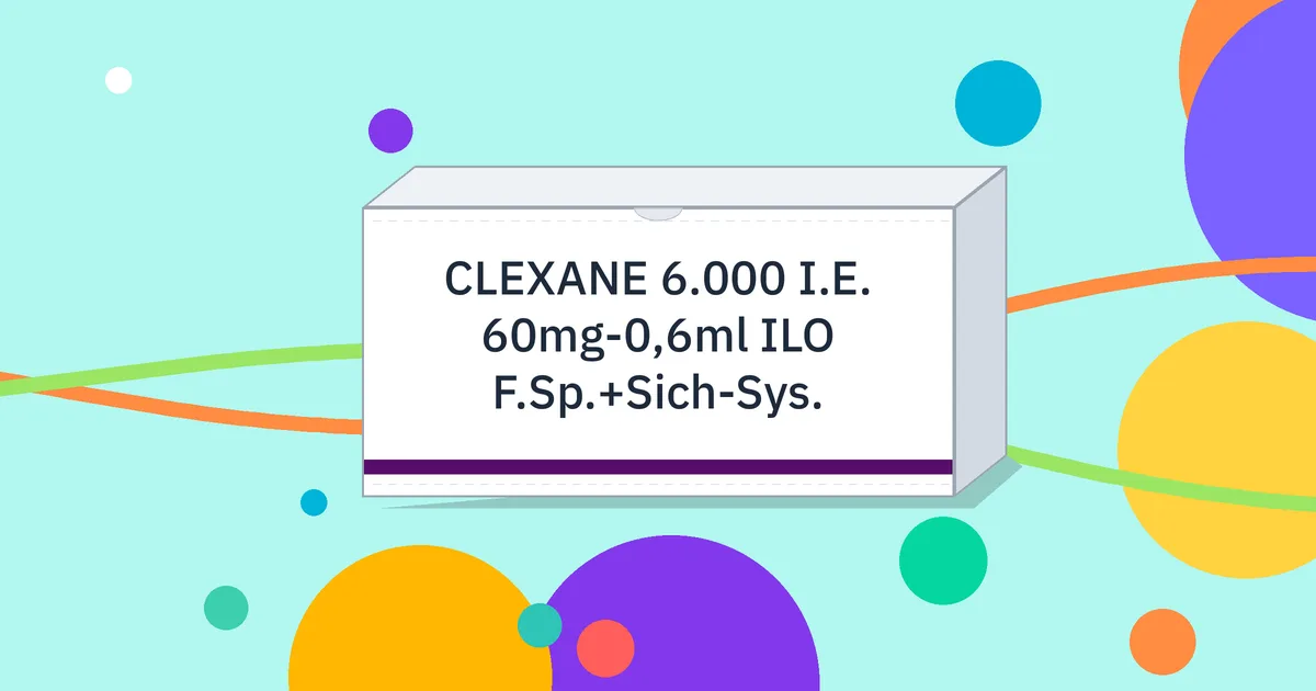 Symbolbild: Packung mit der Aufschrift CLEXANE 6.000 I.E. 60mg-0,6ml ILO F.Sp.+Sich-Sys. (PZN 17523392) – Verfügbarkeit und Bezug in Apotheken in Frankfurt am Main