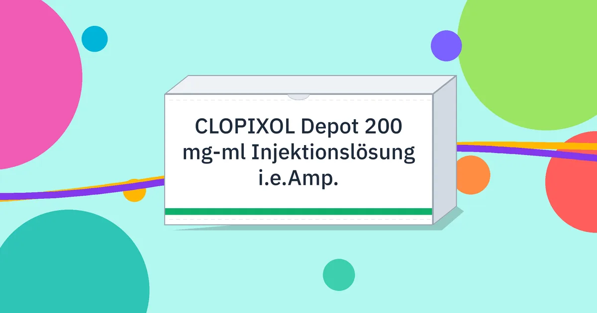 Symbolbild: Packung mit der Aufschrift CLOPIXOL Depot 200 mg-ml Injektionslösung i.e.Amp. (PZN 06729469) – Verfügbarkeit und Bezug in Apotheken in Frankfurt am Main