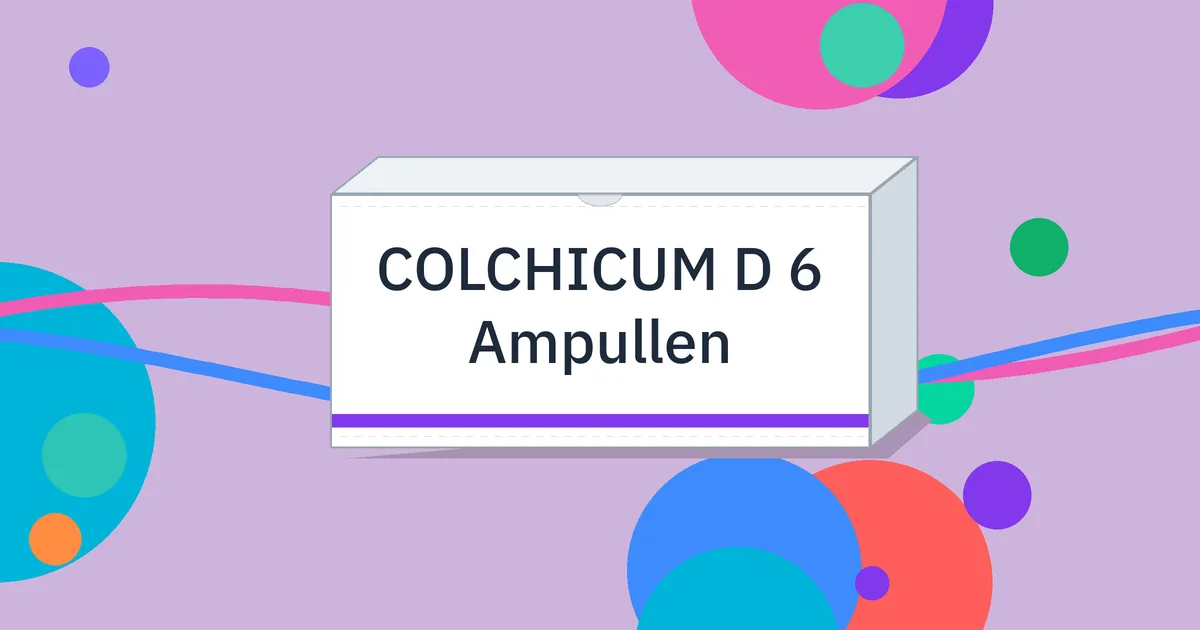 Symbolbild: Packung mit der Aufschrift COLCHICUM D 6 Ampullen (PZN 11705293) – Verfügbarkeit und Bezug in Apotheken in Frankfurt am Main