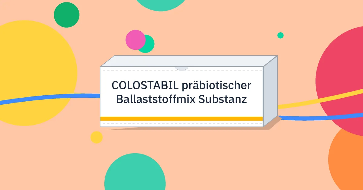 Symbolbild: Packung mit der Aufschrift COLOSTABIL präbiotischer Ballaststoffmix Substanz (PZN 10001986) – Verfügbarkeit und Bezug in Apotheken in Frankfurt am Main