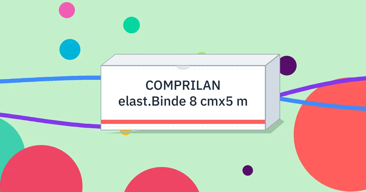 Symbolbild: Packung mit der Aufschrift COMPRILAN elast.Binde 8 cmx5 m (PZN 16676260) – Verfügbarkeit und Bezug in Apotheken in Frankfurt am Main