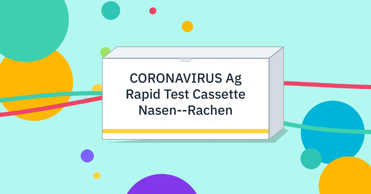 Symbolbild: Packung mit der Aufschrift CORONAVIRUS Ag Rapid Test Cassette Nasen--Rachen (PZN 16930557) – Verfügbarkeit und Bezug in Apotheken in Frankfurt am Main