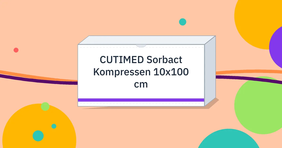 Symbolbild: Packung mit der Aufschrift CUTIMED Sorbact Kompressen 10x100 cm (PZN 20164896) – Verfügbarkeit und Bezug in Apotheken in Frankfurt am Main