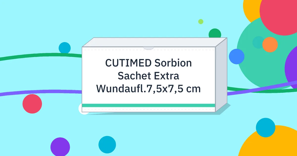 Symbolbild: Packung mit der Aufschrift CUTIMED Sorbion Sachet Extra Wundaufl.7,5x7,5 cm (PZN 16788668) – Verfügbarkeit und Bezug in Apotheken in Frankfurt am Main