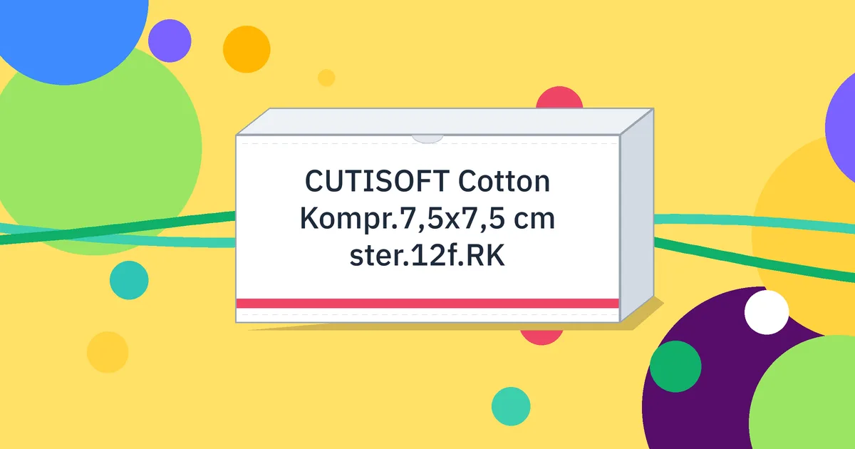 Symbolbild: Packung mit der Aufschrift CUTISOFT Cotton Kompr.7,5x7,5 cm ster.12f.RK (PZN 03898007) – Verfügbarkeit und Bezug in Apotheken in Frankfurt am Main