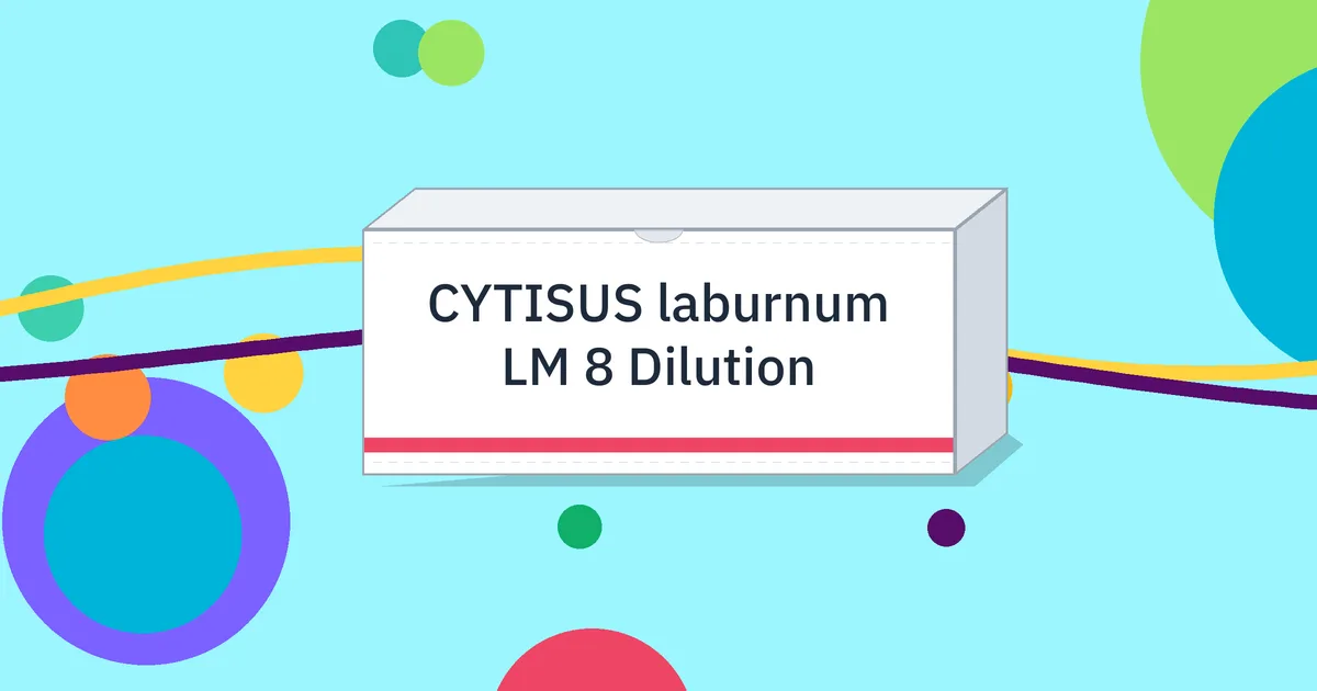 Symbolbild: Packung mit der Aufschrift CYTISUS laburnum LM 8 Dilution (PZN 13460453) – Verfügbarkeit und Bezug in Apotheken in Frankfurt am Main