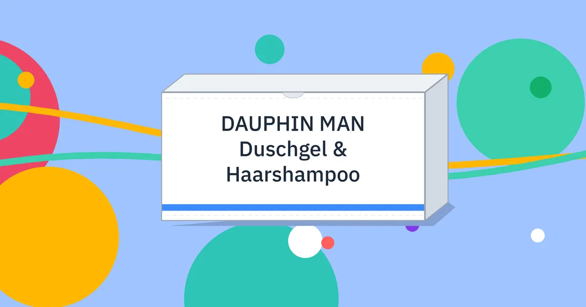 Symbolbild: Packung mit der Aufschrift DAUPHIN MAN Duschgel & Haarshampoo (PZN 11072095) – Verfügbarkeit und Bezug in Apotheken in Frankfurt am Main
