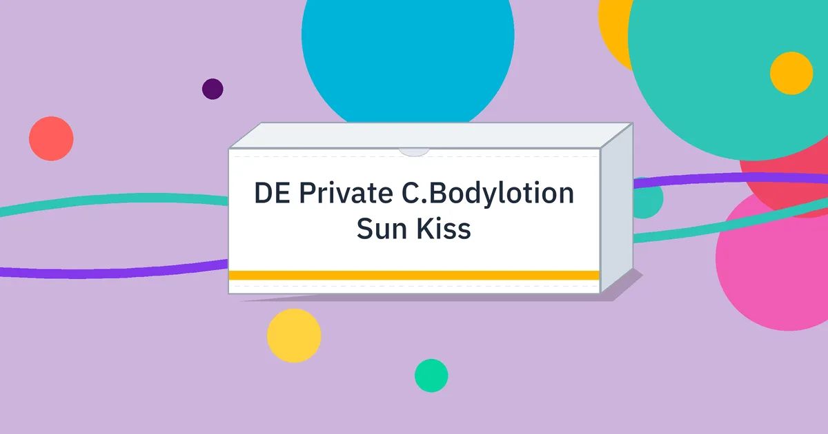Symbolbild: Packung mit der Aufschrift DE Private C.Bodylotion Sun Kiss (PZN 19497807) – Verfügbarkeit und Bezug in Apotheken in Frankfurt am Main