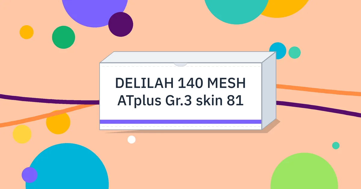 Symbolbild: Packung mit der Aufschrift DELILAH 140 MESH ATplus Gr.3 skin 81 (PZN 13850384) – Verfügbarkeit und Bezug in Apotheken in Frankfurt am Main