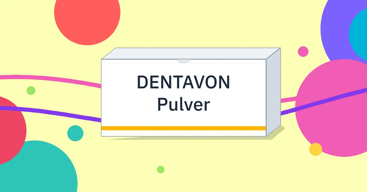 Symbolbild: Packung mit der Aufschrift DENTAVON Pulver (PZN 00755135) – Verfügbarkeit und Bezug in Apotheken in Frankfurt am Main