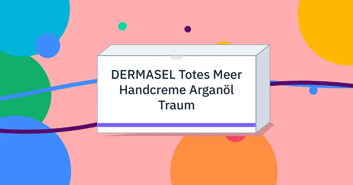 Symbolbild: Packung mit der Aufschrift DERMASEL Totes Meer Handcreme Arganöl Traum (PZN 17889584) – Verfügbarkeit und Bezug in Apotheken in Frankfurt am Main