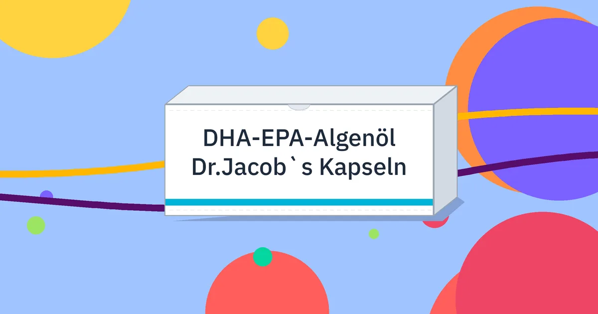 Symbolbild: Packung mit der Aufschrift DHA-EPA-Algenöl Dr.Jacob`s Kapseln (PZN 10986723) – Verfügbarkeit und Bezug in Apotheken in Frankfurt am Main