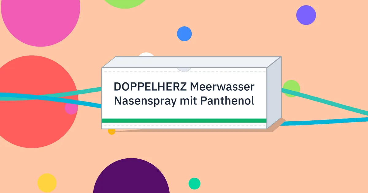 Symbolbild: Packung mit der Aufschrift DOPPELHERZ Meerwasser Nasenspray mit Panthenol (PZN 07090650) – Verfügbarkeit und Bezug in Apotheken in Frankfurt am Main