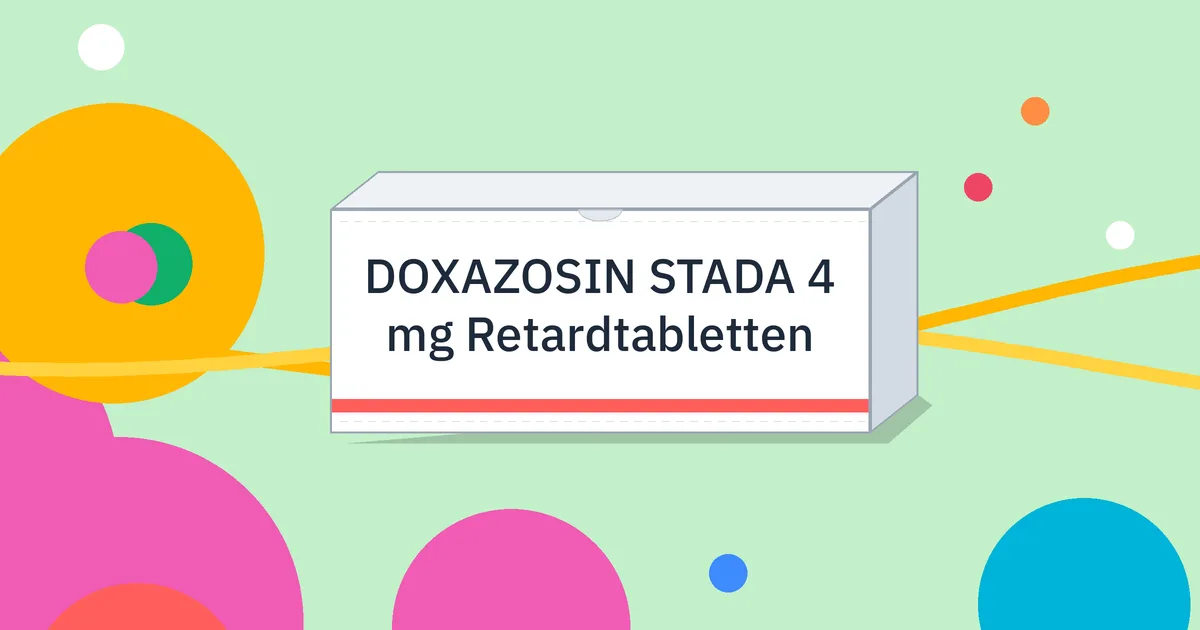 Symbolbild: Packung mit der Aufschrift DOXAZOSIN STADA 4 mg Retardtabletten (PZN 03100570) – Verfügbarkeit und Bezug in Apotheken in Frankfurt am Main