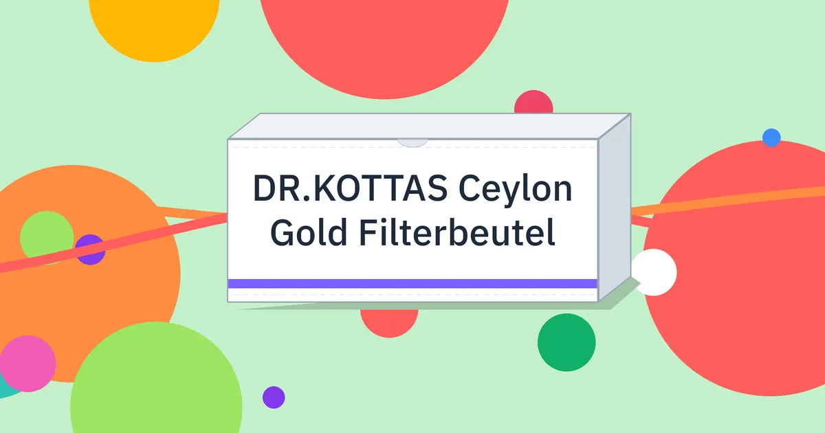 Symbolbild: Packung mit der Aufschrift DR.KOTTAS Ceylon Gold Filterbeutel (PZN 09919727) – Verfügbarkeit und Bezug in Apotheken in Frankfurt am Main