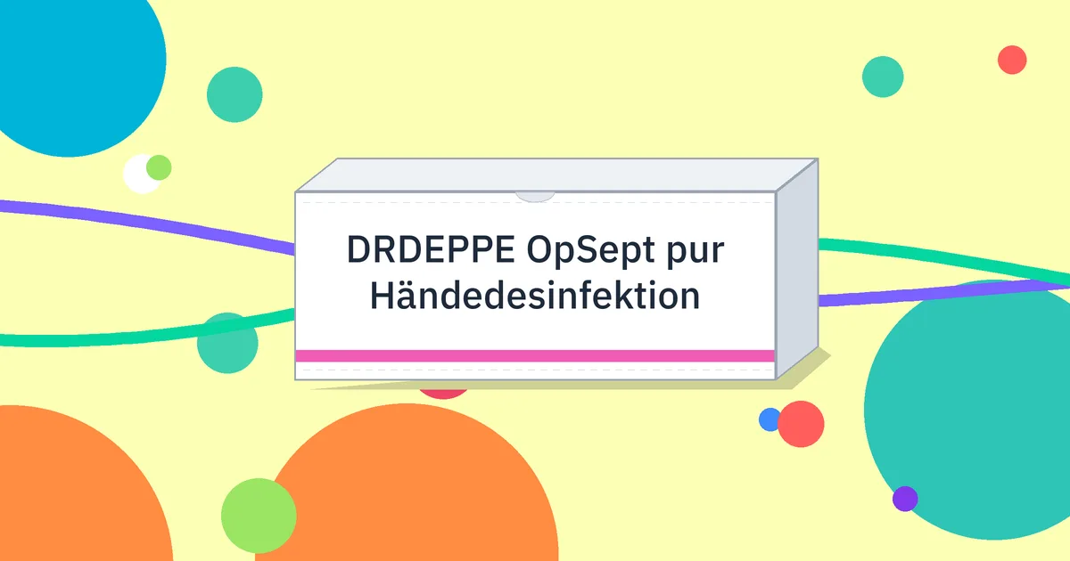 Symbolbild: Packung mit der Aufschrift DRDEPPE OpSept pur Händedesinfektion (PZN 20274308) – Verfügbarkeit und Bezug in Apotheken in Frankfurt am Main