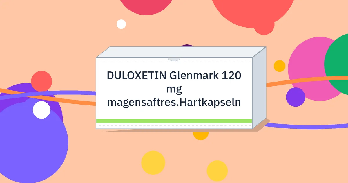 Symbolbild: Packung mit der Aufschrift DULOXETIN Glenmark 120 mg magensaftres.Hartkapseln (PZN 18131978) – Verfügbarkeit und Bezug in Apotheken in Frankfurt am Main