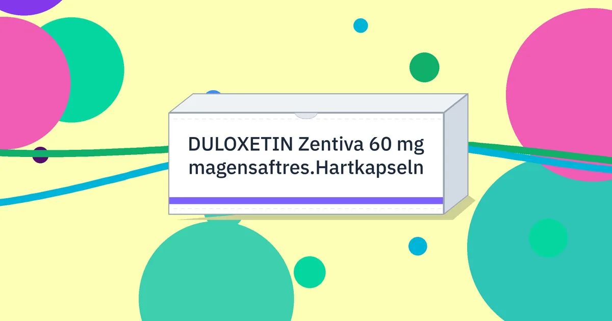 Symbolbild: Packung mit der Aufschrift DULOXETIN Zentiva 60 mg magensaftres.Hartkapseln (PZN 16749935) – Verfügbarkeit und Bezug in Apotheken in Frankfurt am Main
