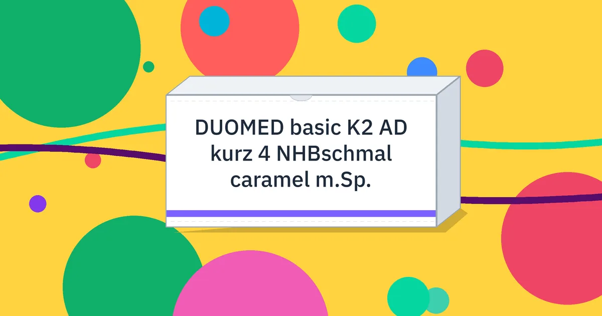 Symbolbild: Packung mit der Aufschrift DUOMED basic K2 AD kurz 4 NHBschmal caramel m.Sp. (PZN 20907742) – Verfügbarkeit und Bezug in Apotheken in Frankfurt am Main