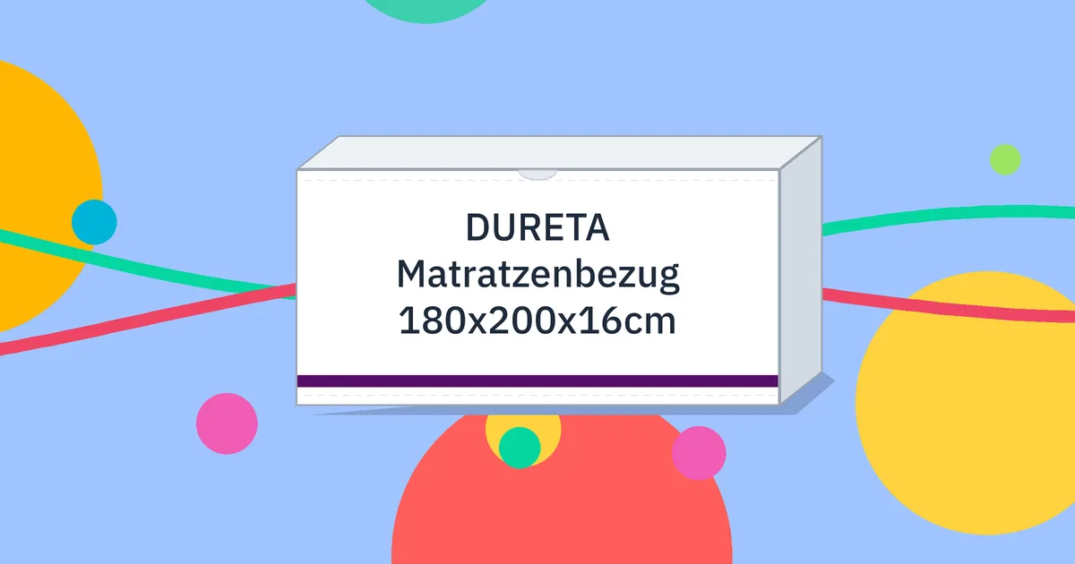 Symbolbild: Packung mit der Aufschrift DURETA Matratzenbezug 180x200x16cm (PZN 01855809) – Verfügbarkeit und Bezug in Apotheken in Frankfurt am Main