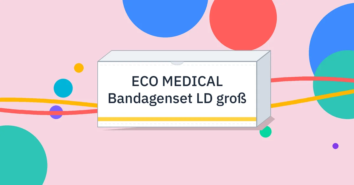 Symbolbild: Packung mit der Aufschrift ECO MEDICAL Bandagenset LD groß (PZN 11267203) – Verfügbarkeit und Bezug in Apotheken in Frankfurt am Main