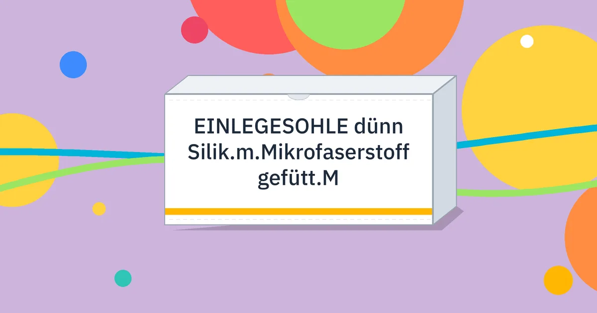 Symbolbild: Packung mit der Aufschrift EINLEGESOHLE dünn Silik.m.Mikrofaserstoff gefütt.M (PZN 19073007) – Verfügbarkeit und Bezug in Apotheken in Frankfurt am Main