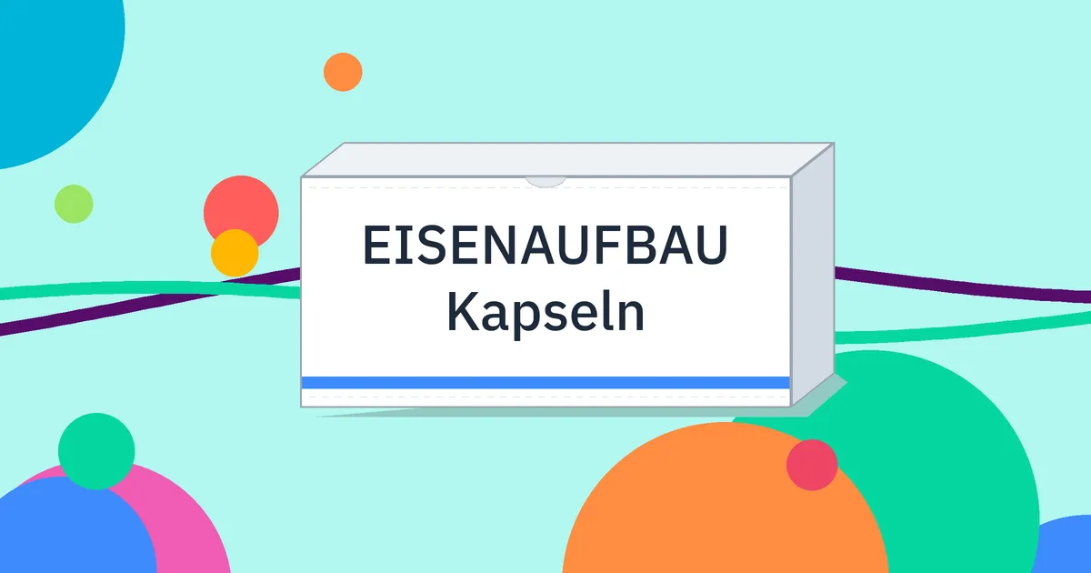 Symbolbild: Packung mit der Aufschrift EISENAUFBAU Kapseln (PZN 10794372) – Verfügbarkeit und Bezug in Apotheken in Frankfurt am Main