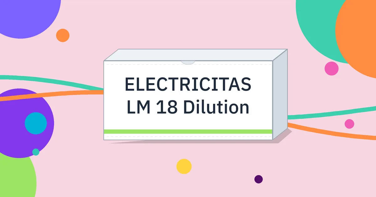 Symbolbild: Packung mit der Aufschrift ELECTRICITAS LM 18 Dilution (PZN 12844476) – Verfügbarkeit und Bezug in Apotheken in Frankfurt am Main