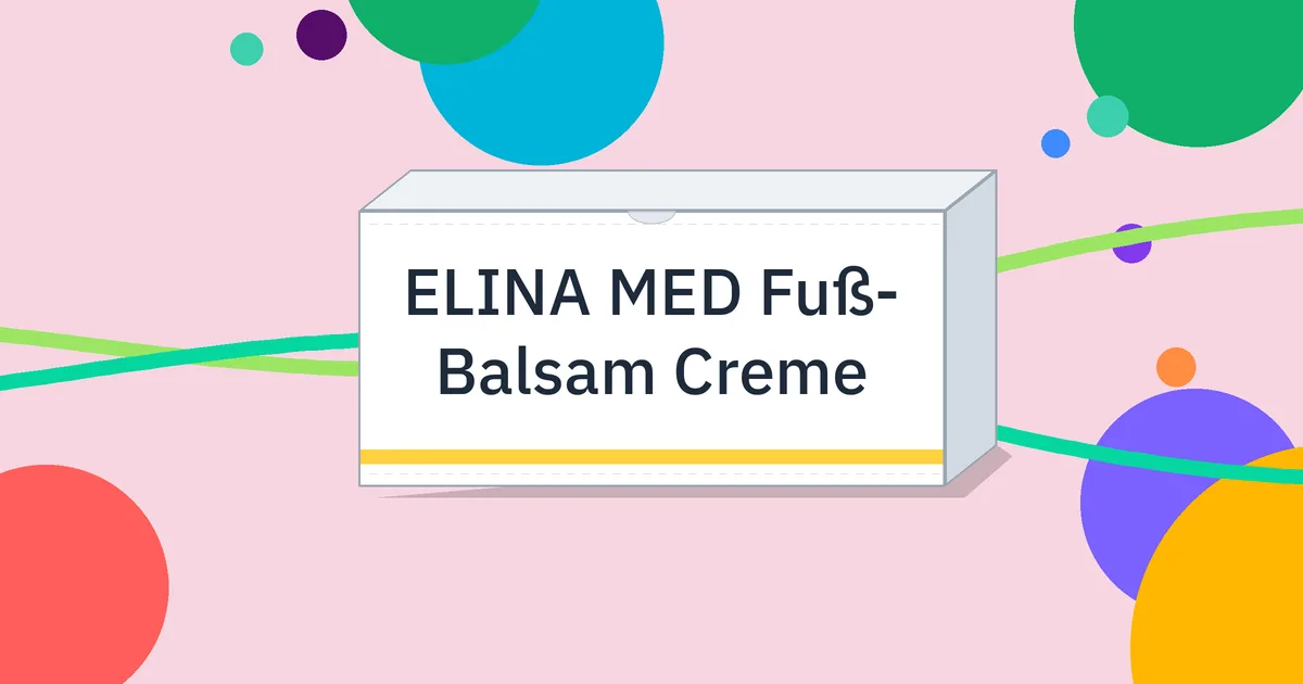 Symbolbild: Packung mit der Aufschrift ELINA MED Fuß-Balsam Creme (PZN 08466293) – Verfügbarkeit und Bezug in Apotheken in Frankfurt am Main