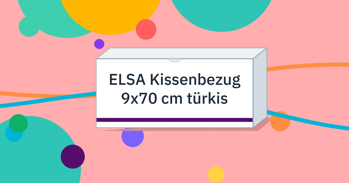 Symbolbild: Packung mit der Aufschrift ELSA Kissenbezug 9x70 cm türkis (PZN 06795785) – Verfügbarkeit und Bezug in Apotheken in Frankfurt am Main