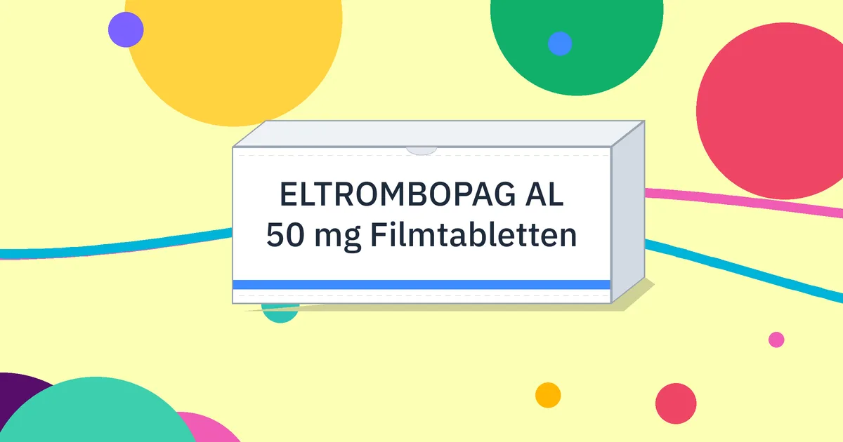 Symbolbild: Packung mit der Aufschrift ELTROMBOPAG AL 50 mg Filmtabletten (PZN 19684136) – Verfügbarkeit und Bezug in Apotheken in Frankfurt am Main