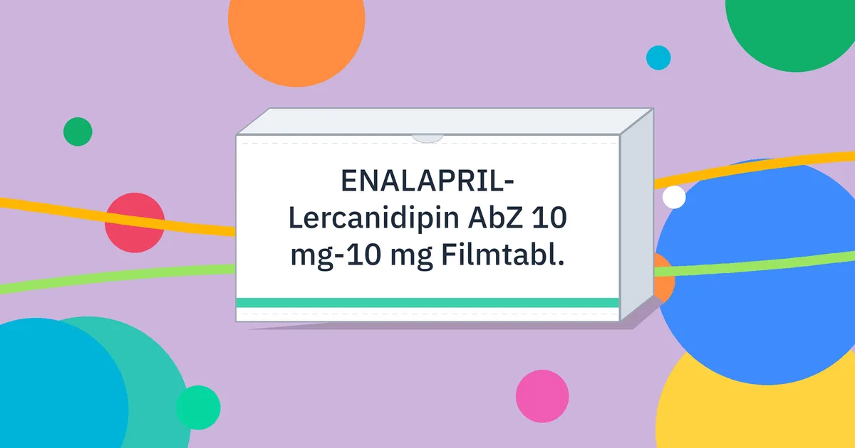 Symbolbild: Packung mit der Aufschrift ENALAPRIL-Lercanidipin AbZ 10 mg-10 mg Filmtabl. (PZN 12346838) – Verfügbarkeit und Bezug in Apotheken in Frankfurt am Main