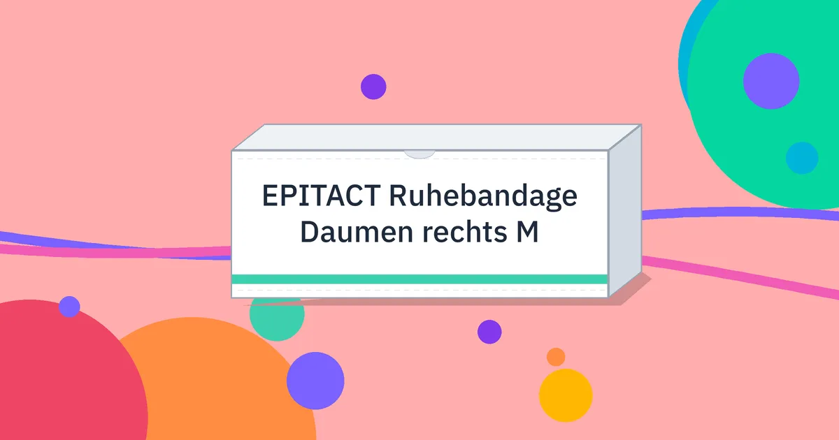 Symbolbild: Packung mit der Aufschrift EPITACT Ruhebandage Daumen rechts M (PZN 14290272) – Verfügbarkeit und Bezug in Apotheken in Frankfurt am Main