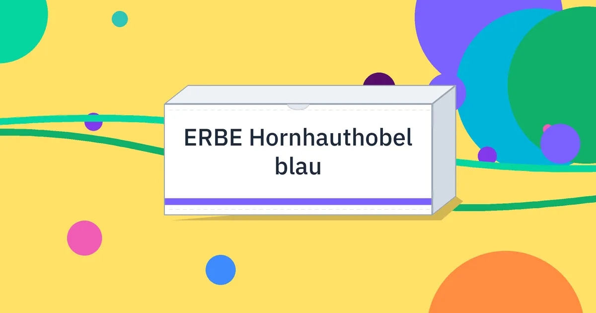 Symbolbild: Packung mit der Aufschrift ERBE Hornhauthobel blau (PZN 15887291) – Verfügbarkeit und Bezug in Apotheken in Frankfurt am Main