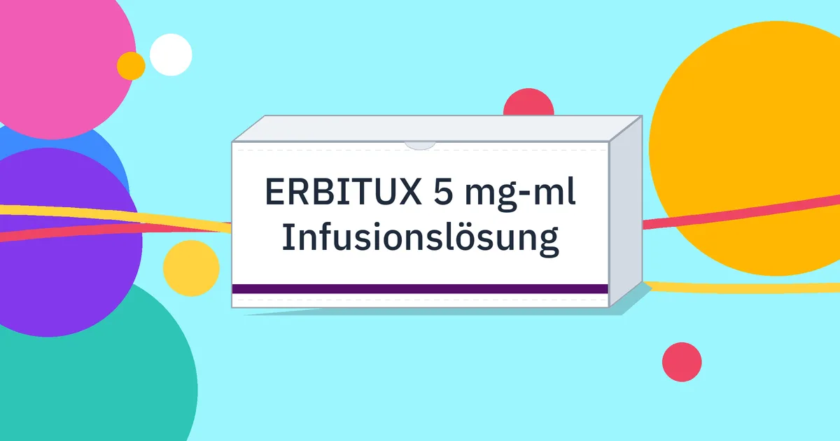 Symbolbild: Packung mit der Aufschrift ERBITUX 5 mg-ml Infusionslösung (PZN 11191411) – Verfügbarkeit und Bezug in Apotheken in Frankfurt am Main