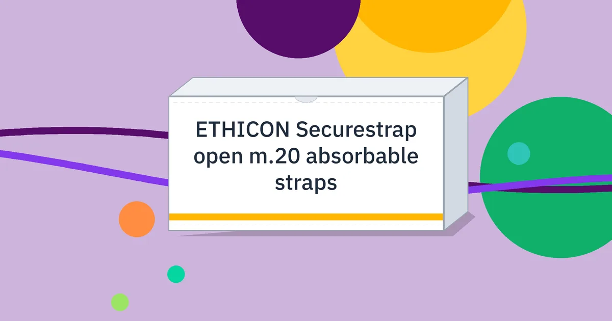 Symbolbild: Packung mit der Aufschrift ETHICON Securestrap open m.20 absorbable straps (PZN 20852260) – Verfügbarkeit und Bezug in Apotheken in Frankfurt am Main