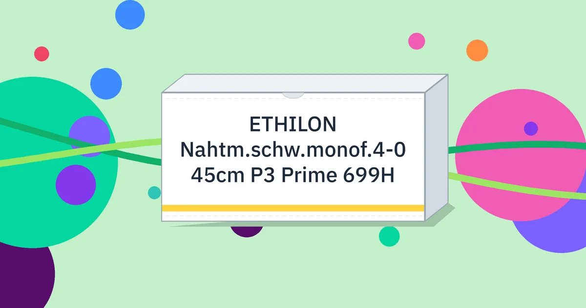 Symbolbild: Packung mit der Aufschrift ETHILON Nahtm.schw.monof.4-0 45cm P3 Prime 699H (PZN 16251750) – Verfügbarkeit und Bezug in Apotheken in Frankfurt am Main
