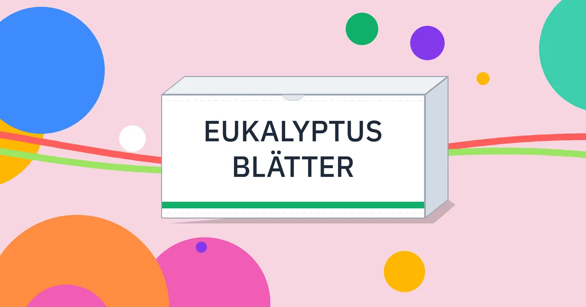 Symbolbild: Packung mit der Aufschrift EUKALYPTUS BLÄTTER (PZN 08465589) – Verfügbarkeit und Bezug in Apotheken in Frankfurt am Main