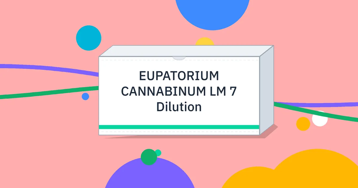 Symbolbild: Packung mit der Aufschrift EUPATORIUM CANNABINUM LM 7 Dilution (PZN 12845702) – Verfügbarkeit und Bezug in Apotheken in Frankfurt am Main