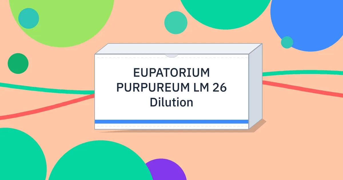 Symbolbild: Packung mit der Aufschrift EUPATORIUM PURPUREUM LM 26 Dilution (PZN 13481550) – Verfügbarkeit und Bezug in Apotheken in Frankfurt am Main