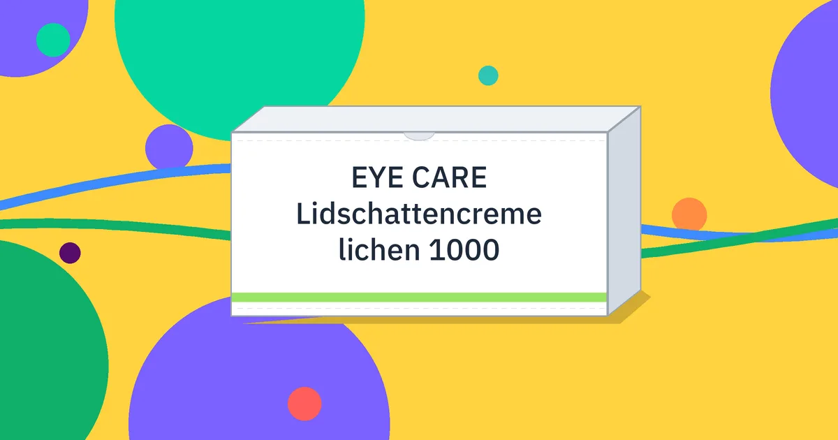 Symbolbild: Packung mit der Aufschrift EYE CARE Lidschattencreme lichen 1000 (PZN 20582464) – Verfügbarkeit und Bezug in Apotheken in Frankfurt am Main