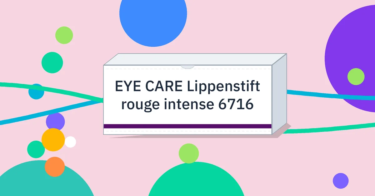 Symbolbild: Packung mit der Aufschrift EYE CARE Lippenstift rouge intense 6716 (PZN 19253962) – Verfügbarkeit und Bezug in Apotheken in Frankfurt am Main