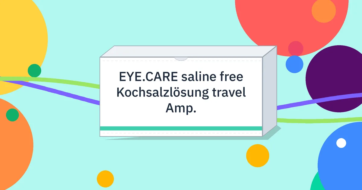 Symbolbild: Packung mit der Aufschrift EYE.CARE saline free Kochsalzlösung travel Amp. (PZN 20196293) – Verfügbarkeit und Bezug in Apotheken in Frankfurt am Main