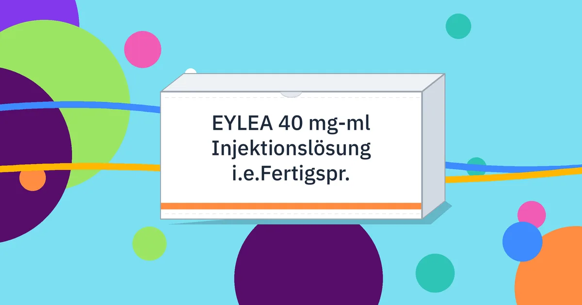 Symbolbild: Packung mit der Aufschrift EYLEA 40 mg-ml Injektionslösung i.e.Fertigspr. (PZN 17396137) – Verfügbarkeit und Bezug in Apotheken in Frankfurt am Main