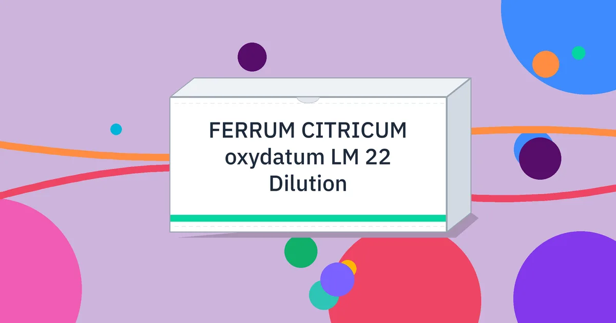 Symbolbild: Packung mit der Aufschrift FERRUM CITRICUM oxydatum LM 22 Dilution (PZN 12848557) – Verfügbarkeit und Bezug in Apotheken in Frankfurt am Main