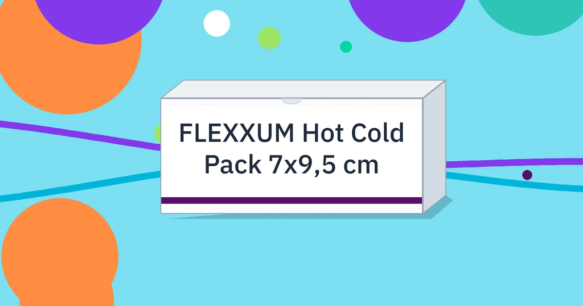 Symbolbild: Packung mit der Aufschrift FLEXXUM Hot Cold Pack 7x9,5 cm (PZN 01317727) – Verfügbarkeit und Bezug in Apotheken in Frankfurt am Main