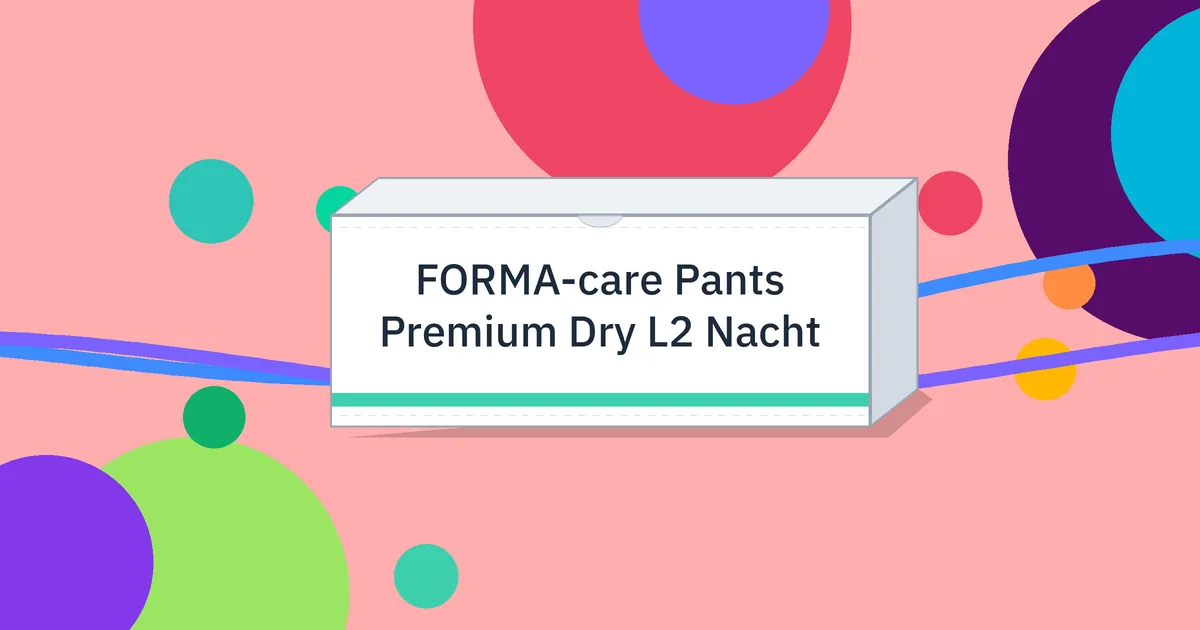 Symbolbild: Packung mit der Aufschrift FORMA-care Pants Premium Dry L2 Nacht (PZN 08468197) – Verfügbarkeit und Bezug in Apotheken in Frankfurt am Main