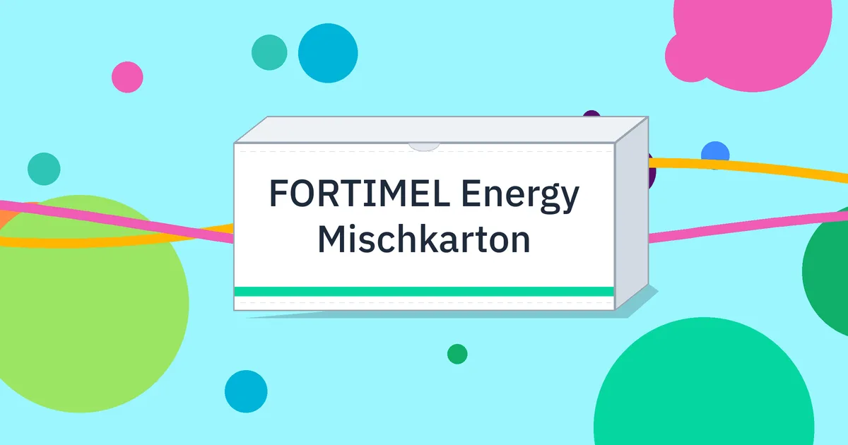 Symbolbild: Packung mit der Aufschrift FORTIMEL Energy Mischkarton (PZN 00720881) – Verfügbarkeit und Bezug in Apotheken in Frankfurt am Main