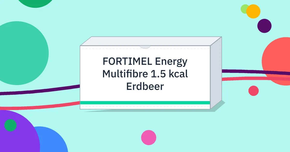 Symbolbild: Packung mit der Aufschrift FORTIMEL Energy Multifibre 1.5 kcal Erdbeer (PZN 20168500) – Verfügbarkeit und Bezug in Apotheken in Frankfurt am Main